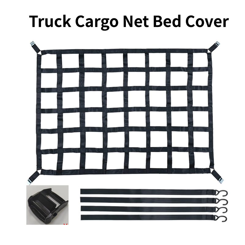 Truck Cargo Net Bed Cover with Mesh and S Hook Heavy Duty cargo net for ...